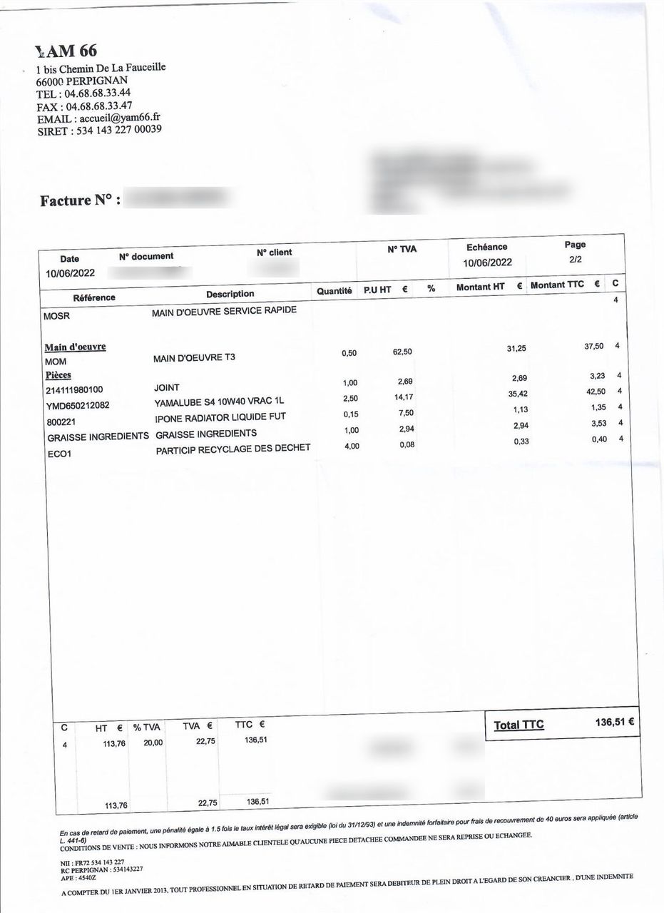 YAMAHA MTT 890 D - Pyrenees Orientales - Bonnie&Car occasion